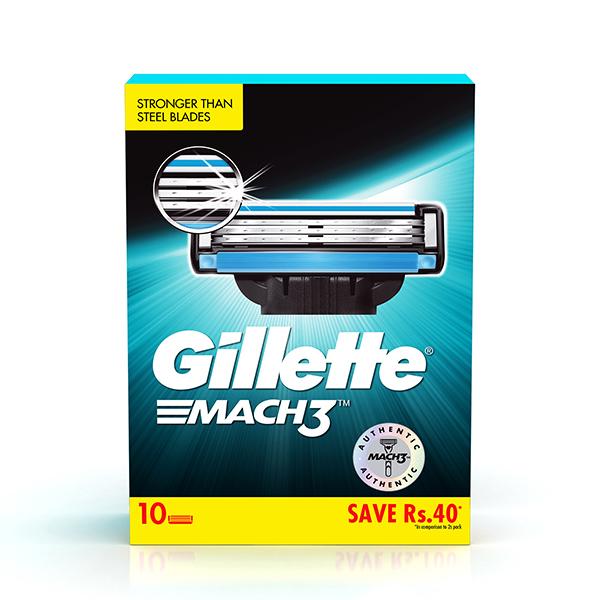 Buy Gillette Mach3 Shaving 3-Bladed Cartridges 10's Online at ...