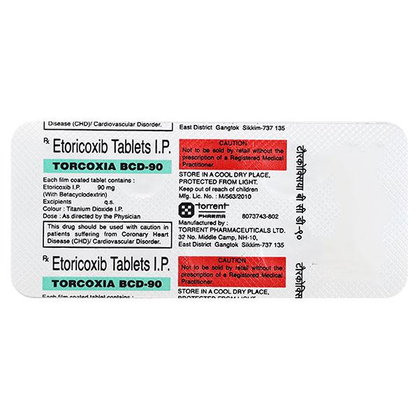 Torcoxia Bcd 90mg Tablet 10'S Price, Uses, Side effects, Substitutes ...
