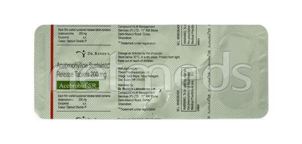 Acebrobid SR 200mg Tablet 10'S : Uses, Side Effects, Price | Netmeds