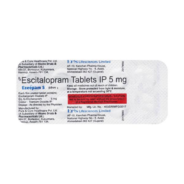 Ezeepam 5mg Tablet 10'S : Price, Uses, Side Effects | Netmeds