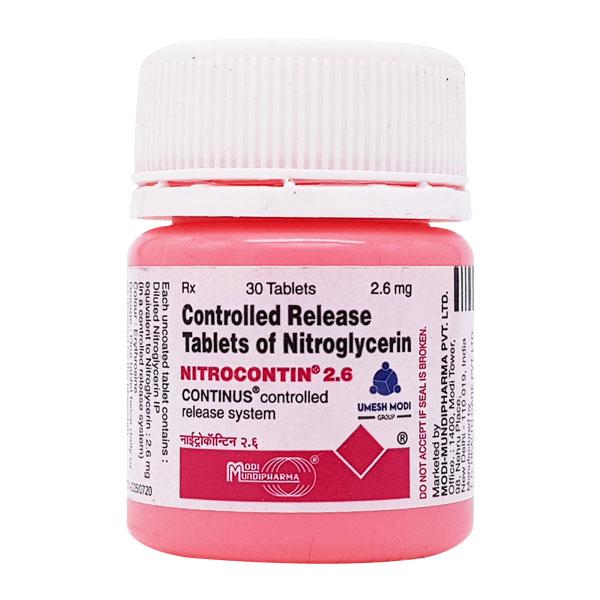 Nitrocontin 2.6mg Tablet 30'S Price, Uses, Side effects, Substitutes ...