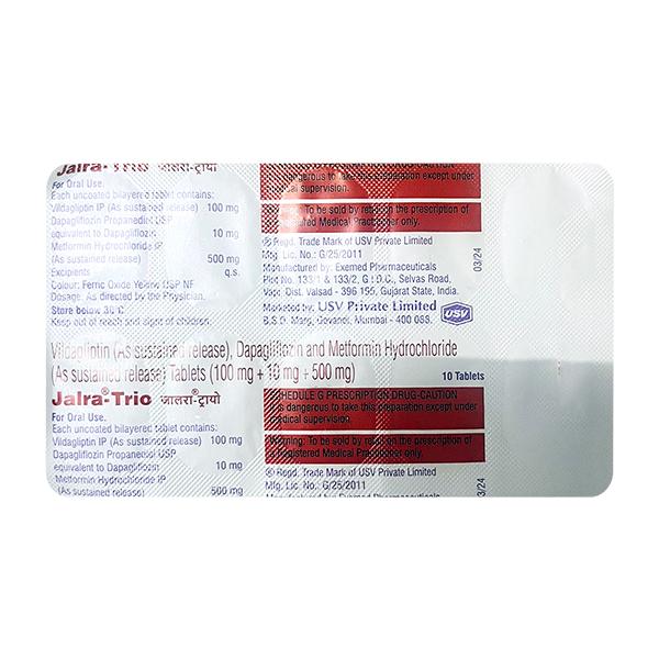 JALRA TRIO Tablet 10's Price, Uses, Side effects, Substitutes | Netmeds