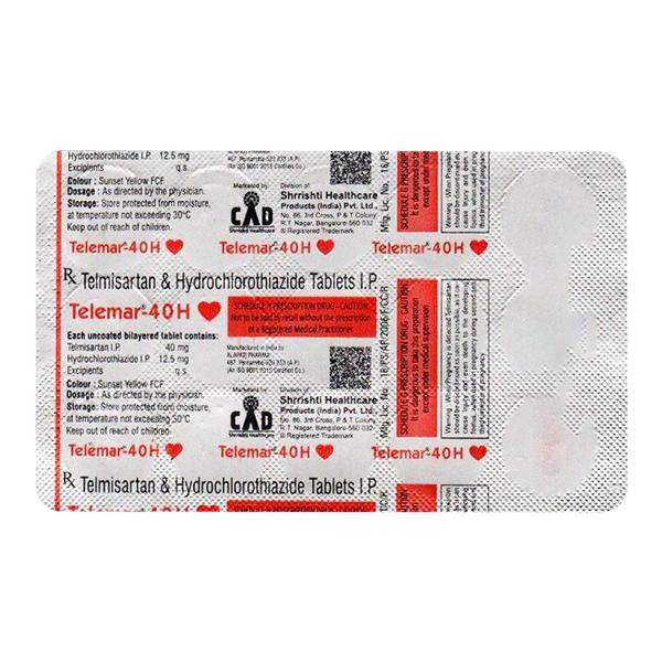 Buy TELEMAR 40H Tablet 15's Online at Upto 20% OFF | Netmeds