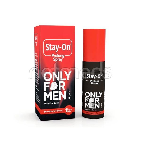 Stay-On Prolong Spray Strawberry Flavour for Men 12gm - Delay ...