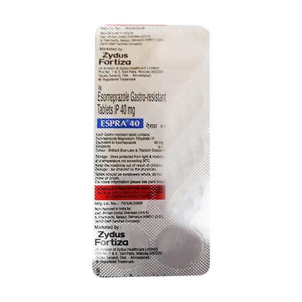 Espra 40mg Tablet 10'S Price, Uses, Side effects, Substitutes | Netmeds