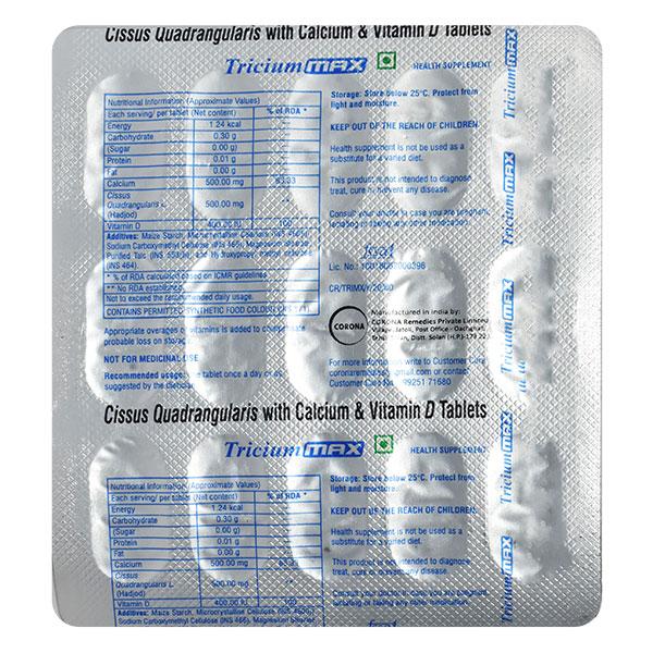 Buy TRICIUM MAX Tablet 15's Online at Upto 25% OFF | Netmeds