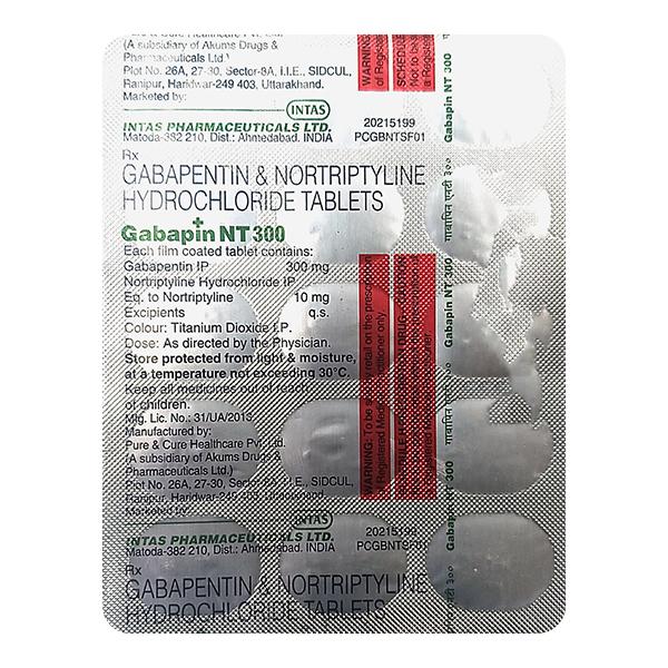 Buy GABAPIN NT 300 Tablet 15's Online | Netmeds