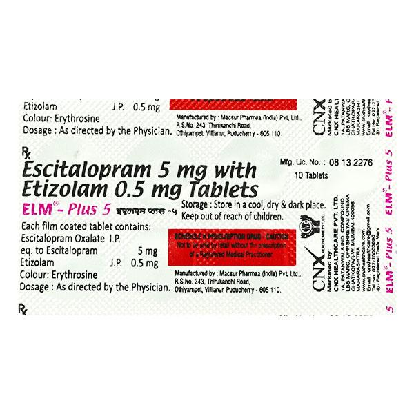 ELM PLUS 5 Tablet 10's - Price, Uses, Side Effects, and Substitutes ...