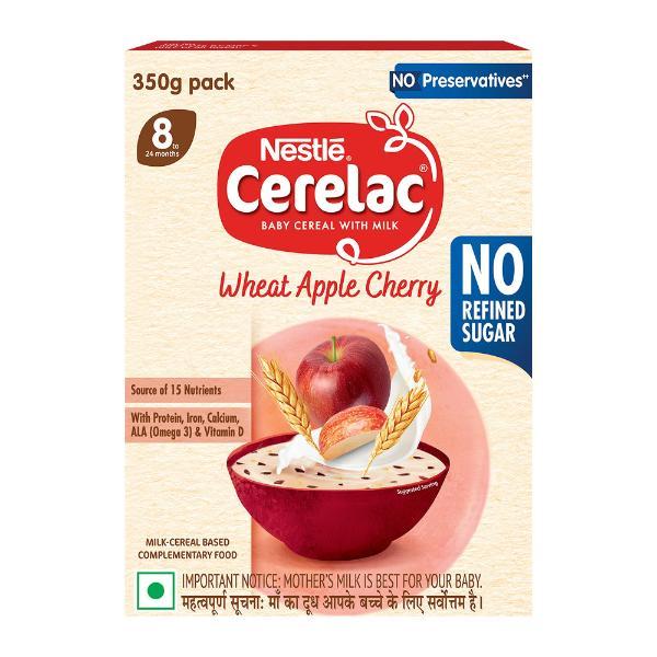 Nestle Cerelac Baby Food Cereal No Refined Sugar - Wheat Apple Cherry ...