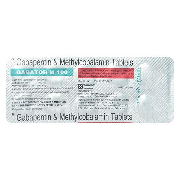 GABATOR M 100 Tablet 10's Price, Uses, Side effects, Substitutes | Netmeds