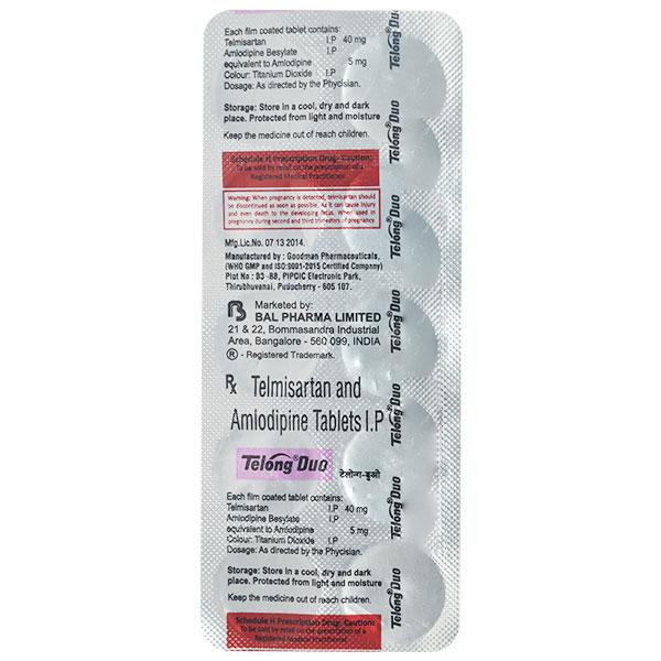 Telong Duo Tablet 10'S Price, Uses, Side effects, Substitutes | Netmeds