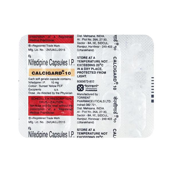 Calcigard 10mg Capsule 10'S : Price, Uses, Side Effects | Netmeds