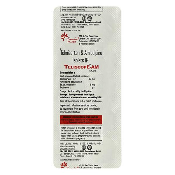 TELISCOPE AM Tablet 10's : Price, Uses, Side Effects | Netmeds