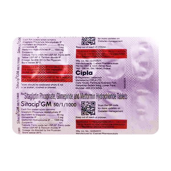 Buy SITACIP GM Tablet 10's Online at Upto 25% OFF | Netmeds