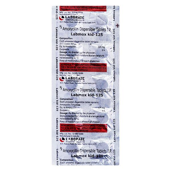 LABMOX KID 125 Dispersible tablet 10's Price, Uses, Side effects ...