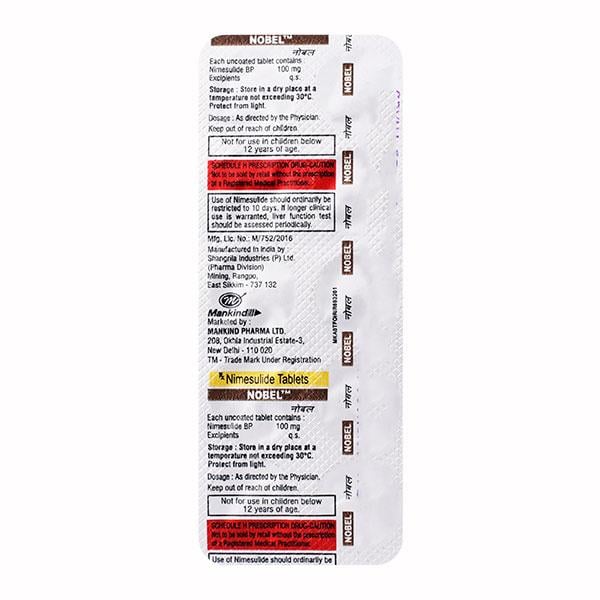 Buy Nobel 100mg Tablet 10'S Online at Upto 25% OFF | Netmeds