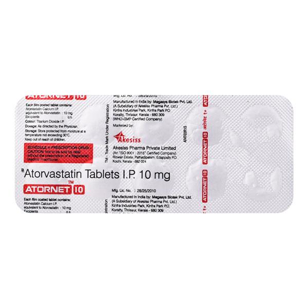 Buy ATORNET 10mg Tablet 10's Online at Upto 25% OFF | Netmeds