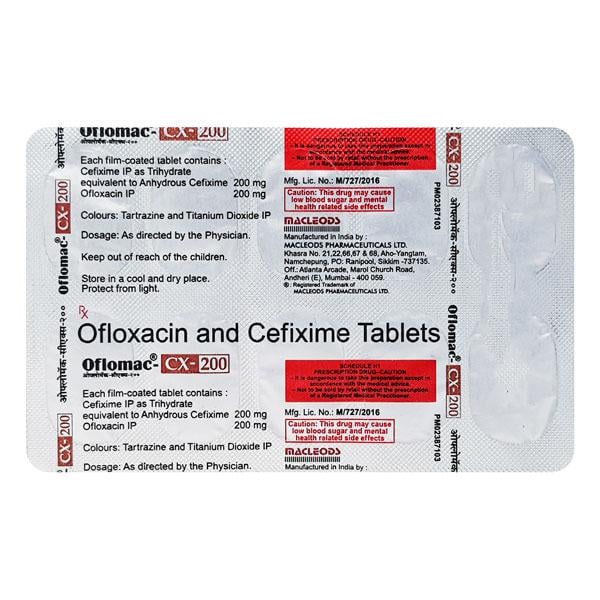 Oflomac CX 200mg Tablet 10'S : Price, Uses, Side Effects | Netmeds