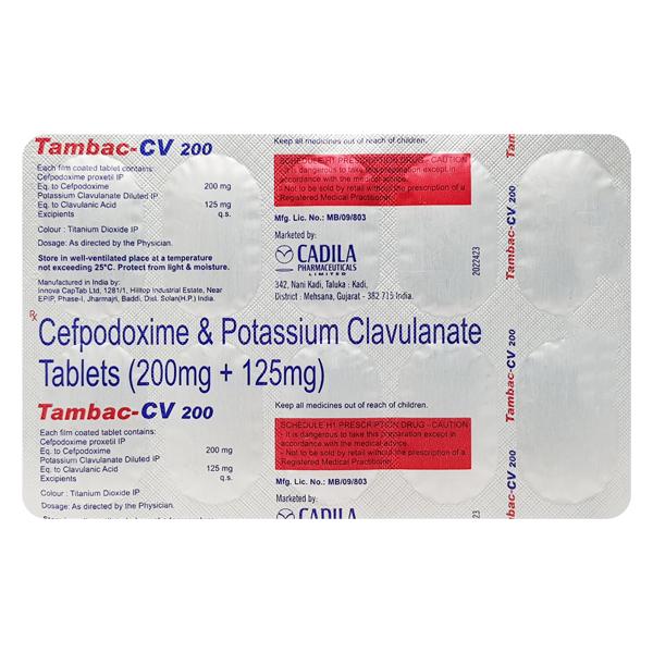 Tambac CV 200mg Tablet 10'S : Price, Uses, Side Effects | Netmeds
