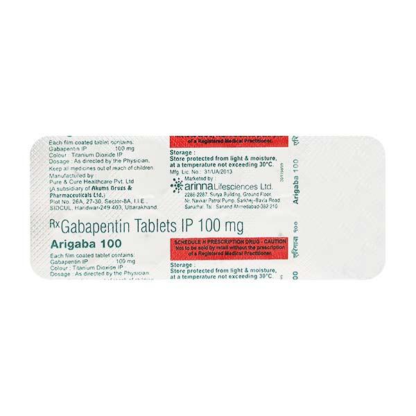 Arigaba 100mg Tablet 10'S Price, Uses, Side effects, Substitutes | Netmeds