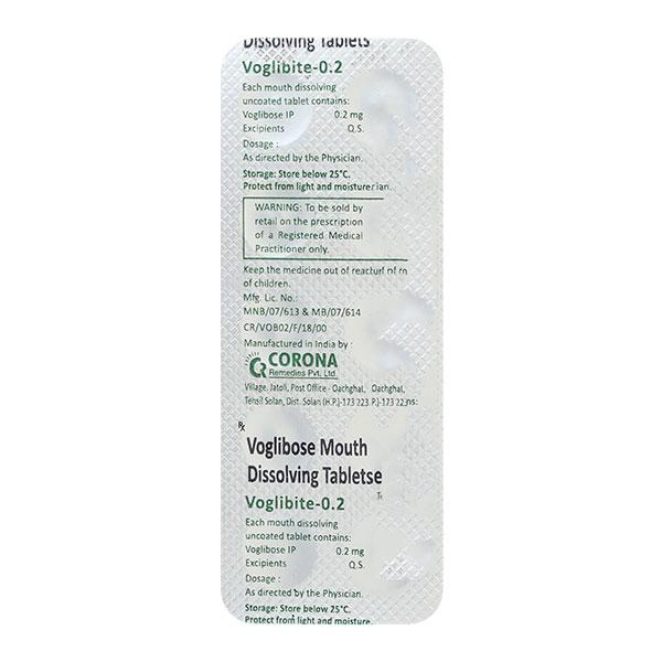 Voglibite 0.2mg Tablet 10'S : Price, Uses, Side Effects | Netmeds