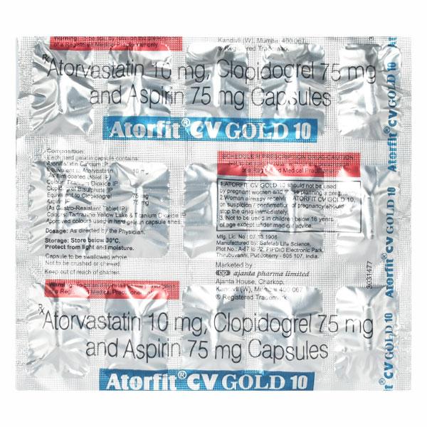 ATORFIT CV GOLD 10 Capsule 15's : Price, Uses, Side Effects | Netmeds