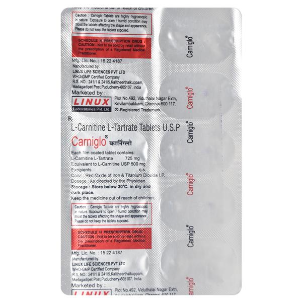 Carniglo Tablet 10'S : Price, Uses, Side Effects | Netmeds