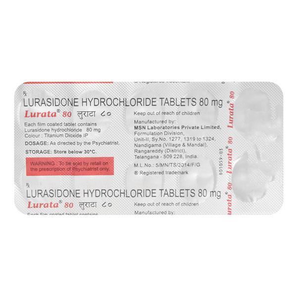 Lurata 80mg Tablet 10'S Price, Uses, Side effects, Substitutes | Netmeds