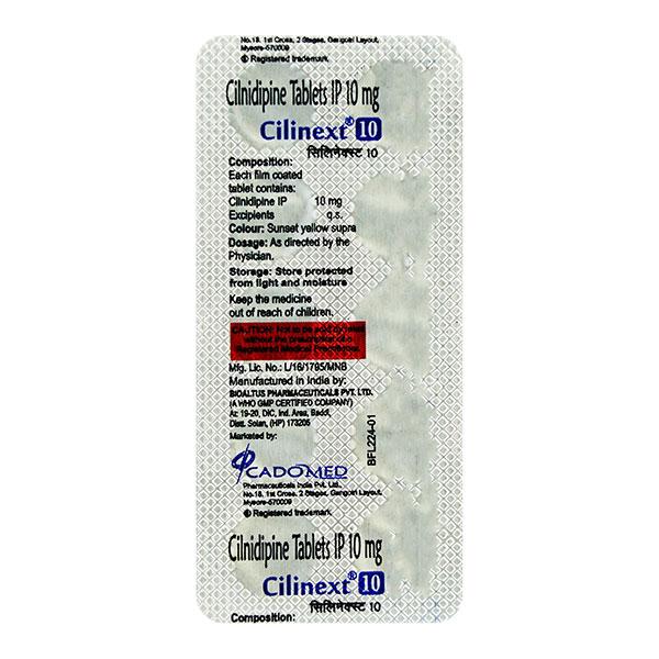 CILINEXT 10mg Tablet 10's : Price, Uses, Side Effects | Netmeds
