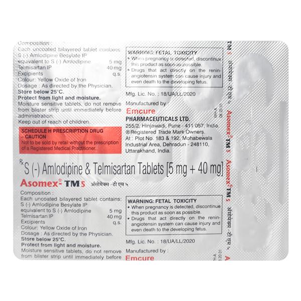 Asomex TM 5mg Tablet 15'S : Price, Uses, Side Effects | Netmeds