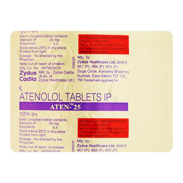 Aten 25mg Tablet 14'S : Price, Uses, Side Effects | Netmeds
