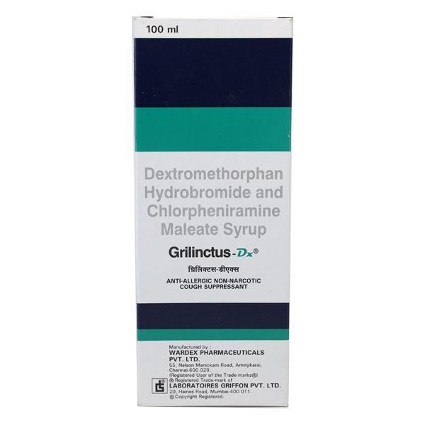 Grilinctus DX Syrup 100ml Price, Uses, Side effects, Substitutes | Netmeds