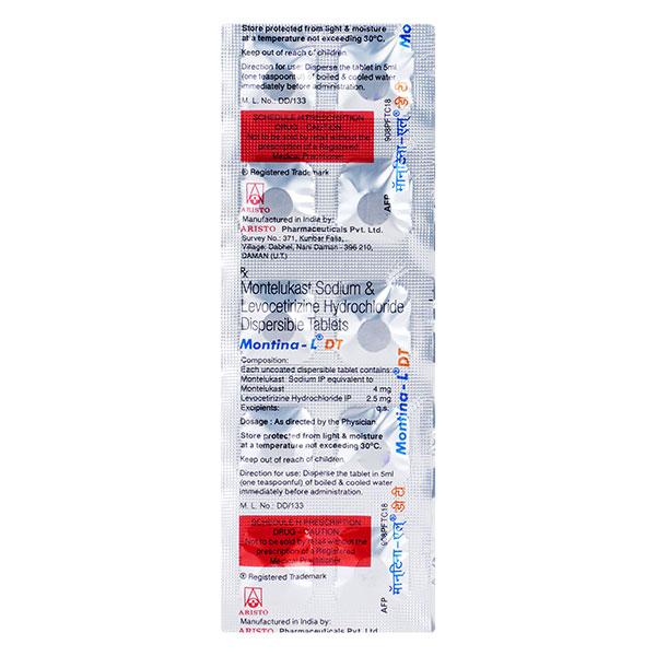 Montina L Dt Tablet: Know Uses, Side Effects, Dosage | Netmeds