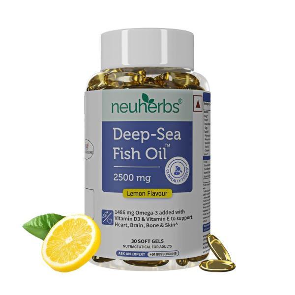 Buy Neuherbs Deep Sea Fish Oil 2500 mg Softgel - Lemon 30's Online at ...