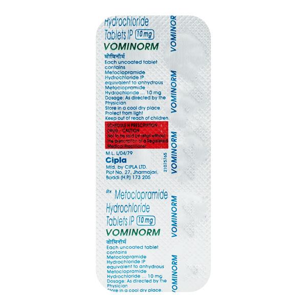 Buy Vominorm 10mg Tablet 10'S Online at Upto 25% OFF | Netmeds