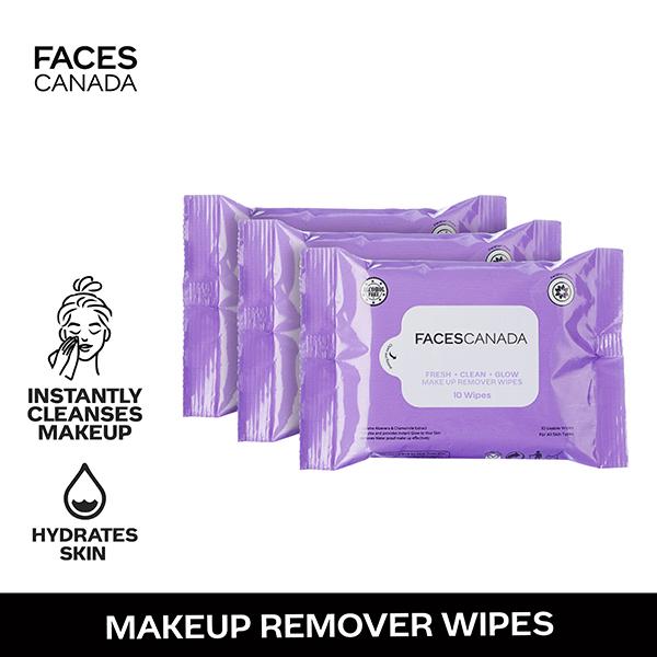 Buy Faces Canada Fresh Clean Glow Makeup Remover Wipes- 10N Pack of 3s ...