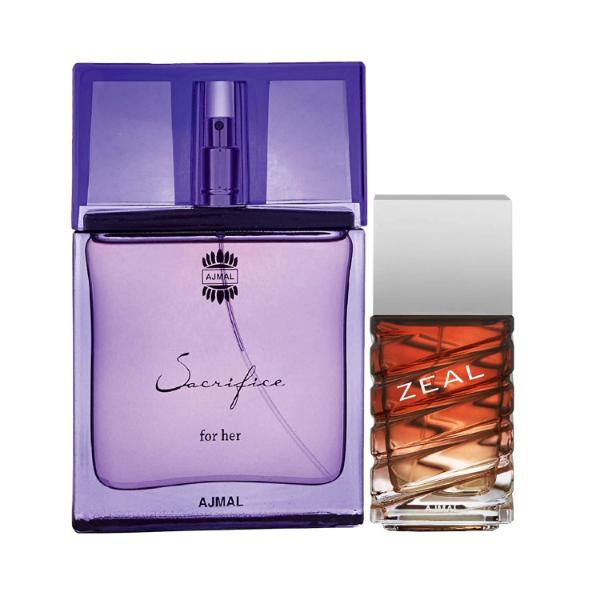 Buy Ajmal Zeal EDP Aquatic Woody Perfume And Sacrifice For Her EDP ...