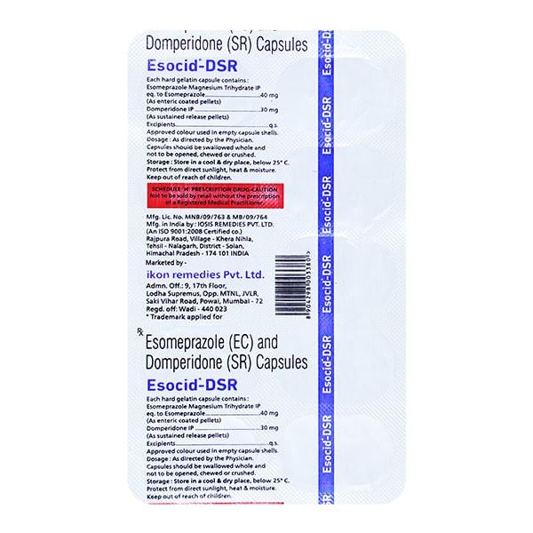Buy ESOCID DSR Capsule 10's Online at Upto 25% OFF | Netmeds