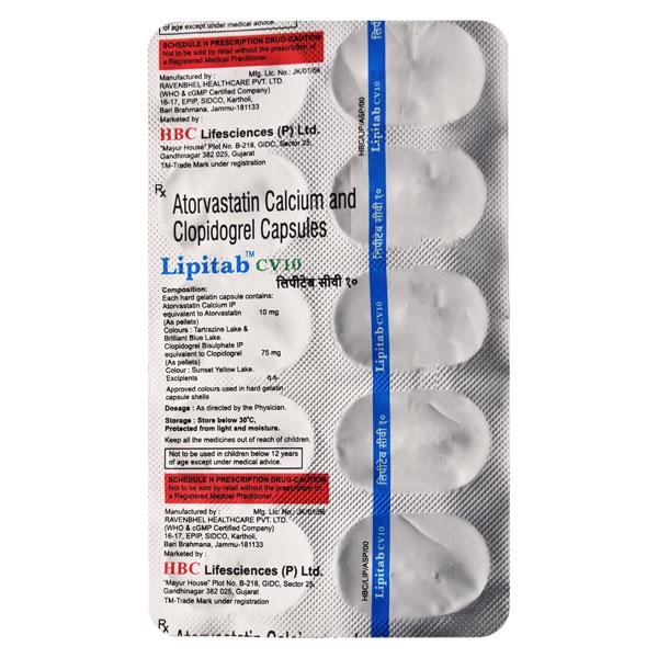 Buy LIPITAB CV 10 Capsule 10's Online at Upto 25% OFF | Netmeds