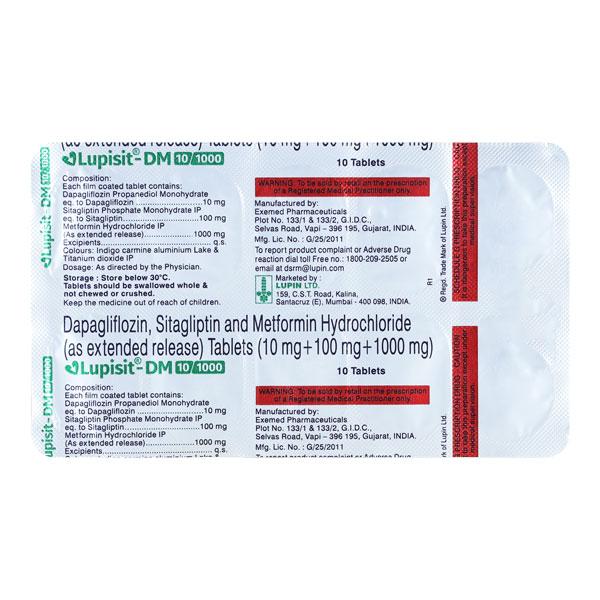 LUPISIT DM 10/100/1000 Tablet 10's - Price, Uses, Side Effects | Netmeds