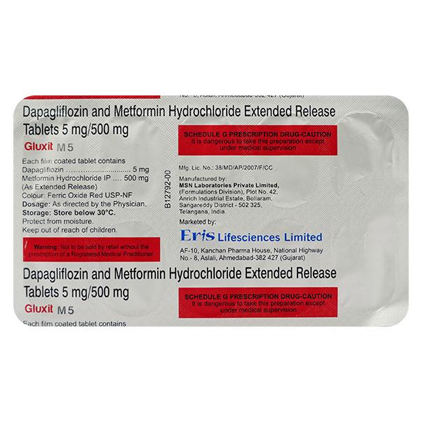 GLUXIT M 5 Tablet 10's : Price, Uses, Side Effects | Netmeds