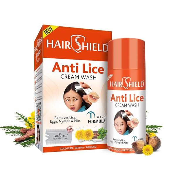 Hairshield Anti Lice Cream Wash 30 ml (Free Hair Shield Lice Comb)