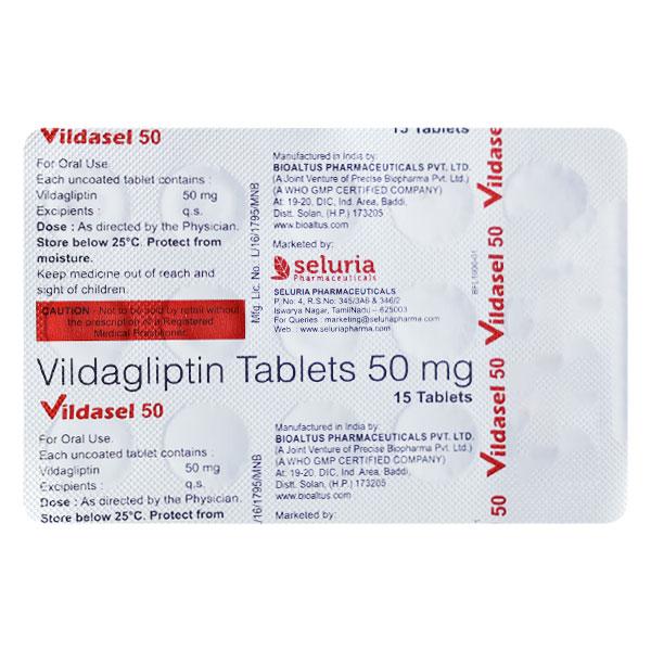 VILDASEL 50 Tablet 15's : Price, Uses, Side Effects | Netmeds