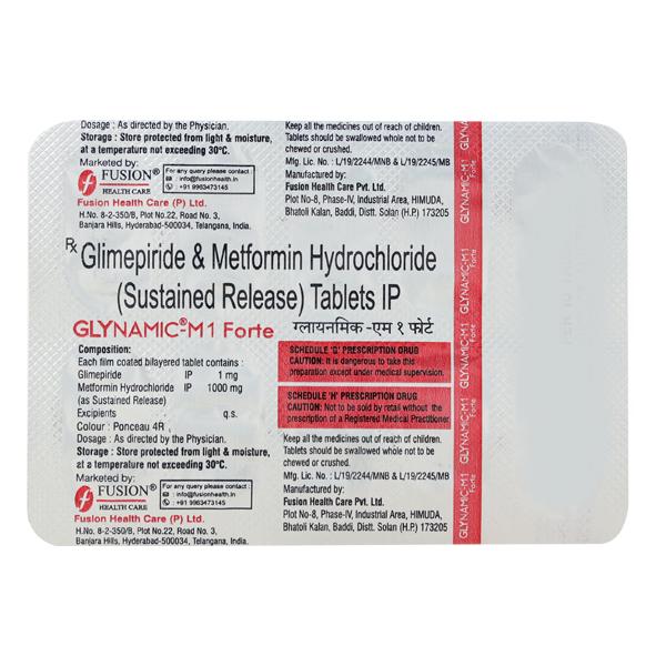 Glynamic M Forte 1Mg Tablet 10's : Price, Uses, Side Effects | Netmeds