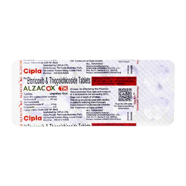 ALZACOX TH Tablet 10's Price, Uses, Side effects, Substitutes | Netmeds