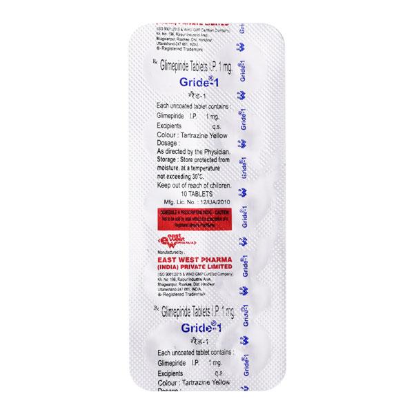 Gride 1mg Tablet 10'S : Price, Uses, Side Effects | Netmeds