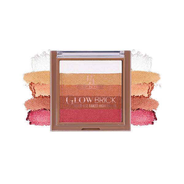 Half N Half Glow Brick Multi-Use Baked Highlighter with 5 Highlighting ...