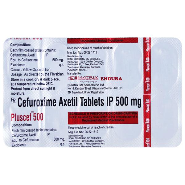 PLUSCEF 500 Tablet 10's : Price, Uses, Side Effects | Netmeds