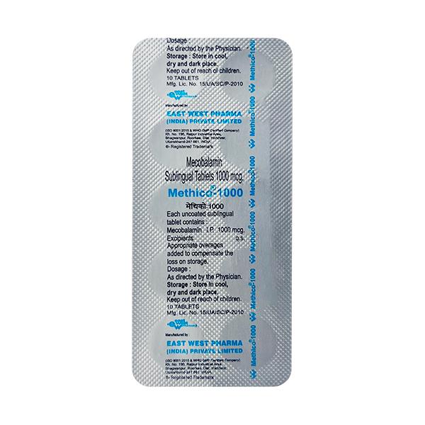 Methico 1000mcg Tablet 10'S : Uses, Side Effects, Price | Netmeds