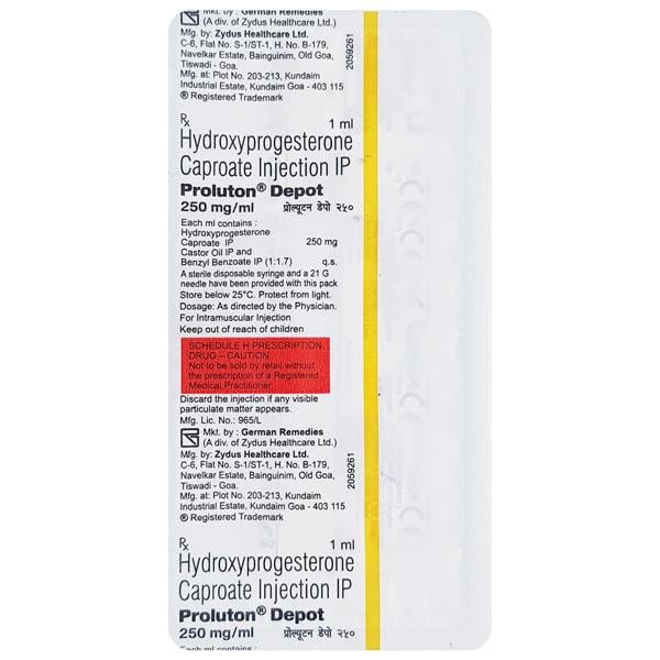 Proluton 250mg Injection(Depot) 1ml - Price, Uses, Side Effects | Netmeds